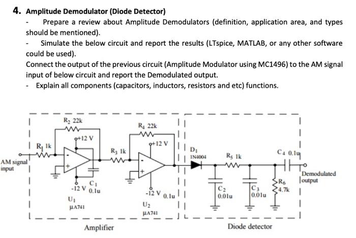 Solved 4 Amplitude Demodulator Diode Detector Prepare A