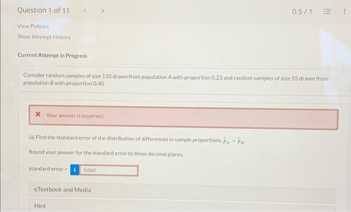 Solved Question 1 of 11 View Policies Show Attempt History