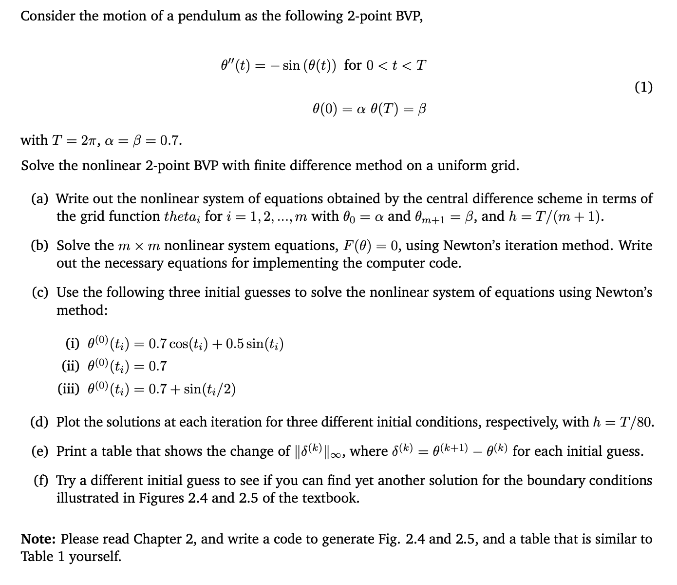 Solved Consider The Motion Of A Pendulum As The Following Chegg