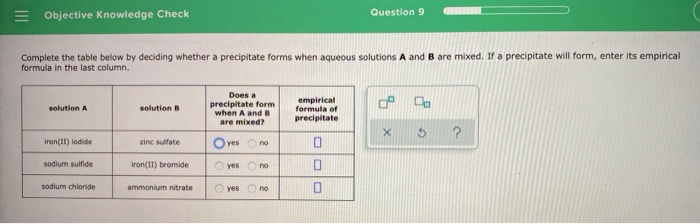 Solved = Objective knowledge Check Complete the table below | Chegg.com