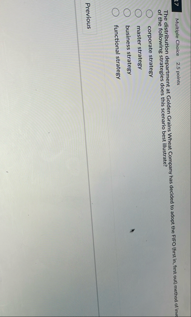 Solved 17Multiple Choice2.5 ﻿pointsThe distribution | Chegg.com