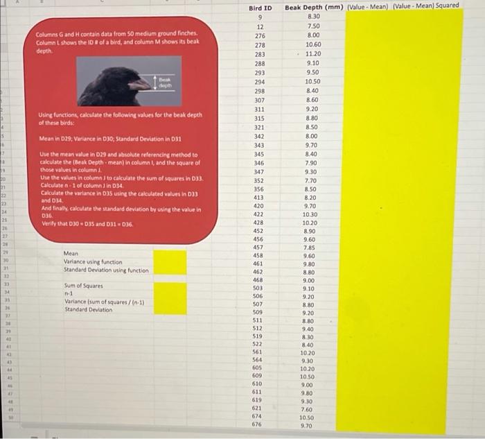 Solved Columns G and H contain data from 50 medium ground | Chegg.com