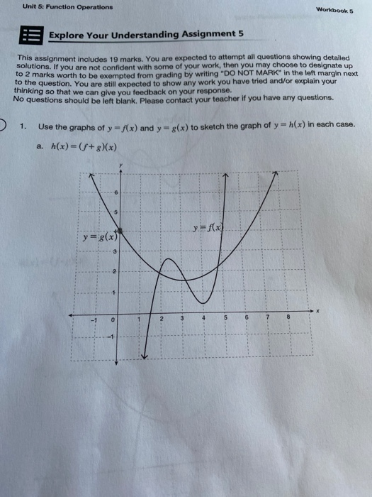 Solved Unit 5: Function Operations Workbook 5 Explore Your | Chegg.com