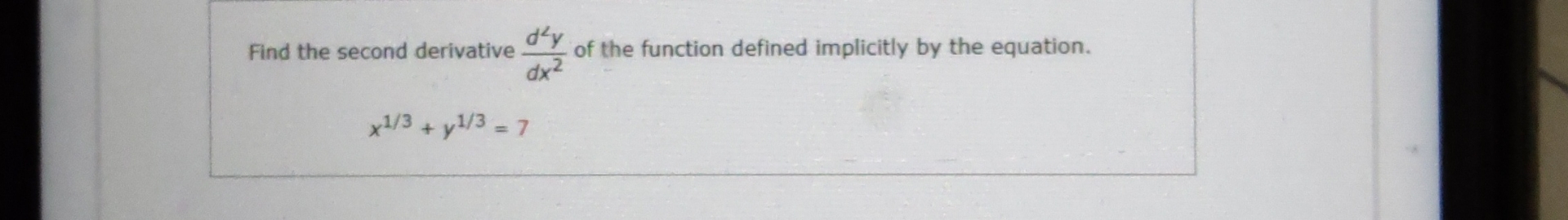 Solved Find the second derivative d2ydx2 ﻿of the function | Chegg.com