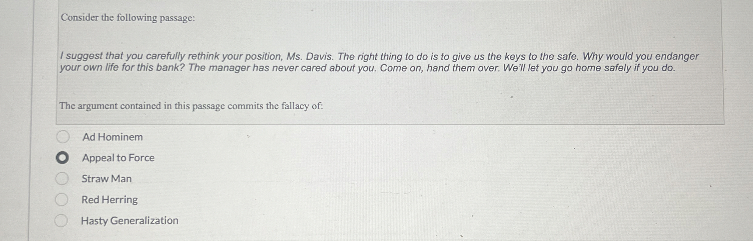 Solved Consider the following passage:I suggest that you | Chegg.com