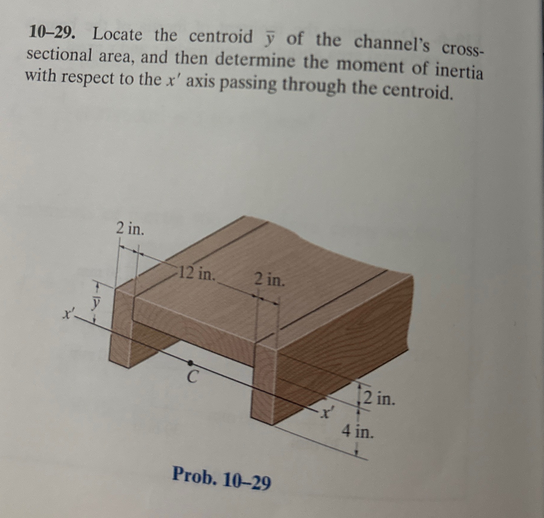 Solved 10-29. ﻿Locate the centroid ?bar (y) ﻿of the | Chegg.com