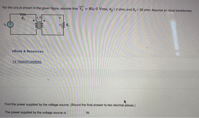 Solved For the circuit shown in the given figure, assume | Chegg.com