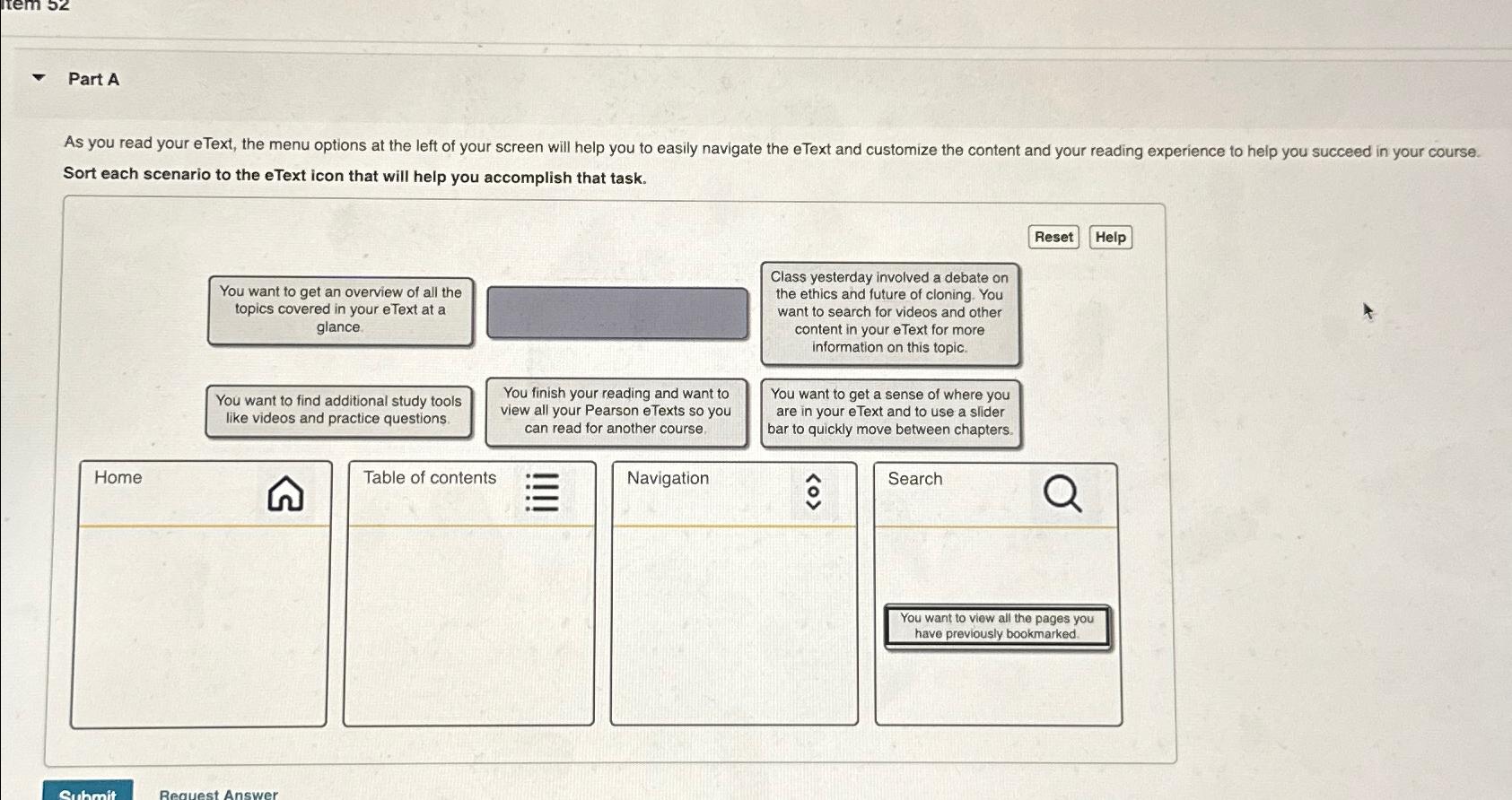Solved Part AAs you read your eText, the menu options at the | Chegg.com