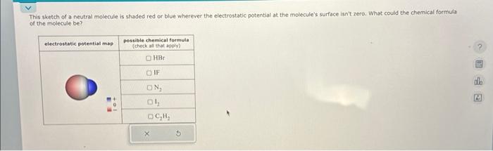 Solved This sketch of a neutral molecule is shaded red or | Chegg.com