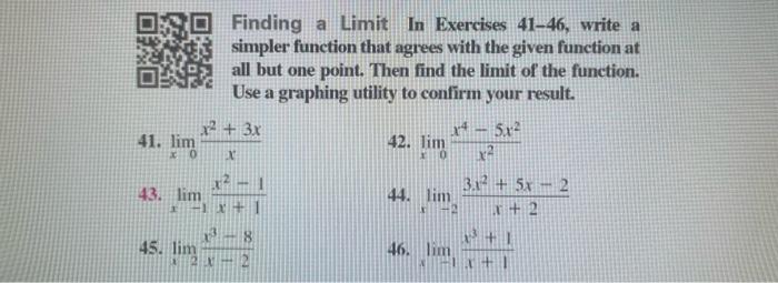 Solved Finding a Limit In Exercises 41-46, write a simpler | Chegg.com