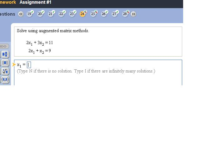 Solved Solve using augmented matrix methods. 2x1 + 3x2 = 11 | Chegg.com