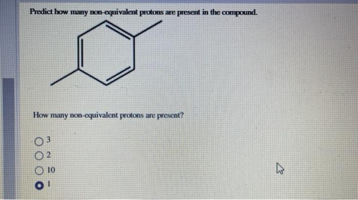 Solved Predict how many non-equivalent protons are present | Chegg.com