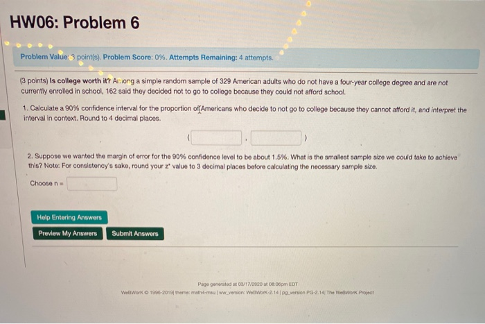 Solved Hw06 Problem 6 Problem Value 3 Points Problem 