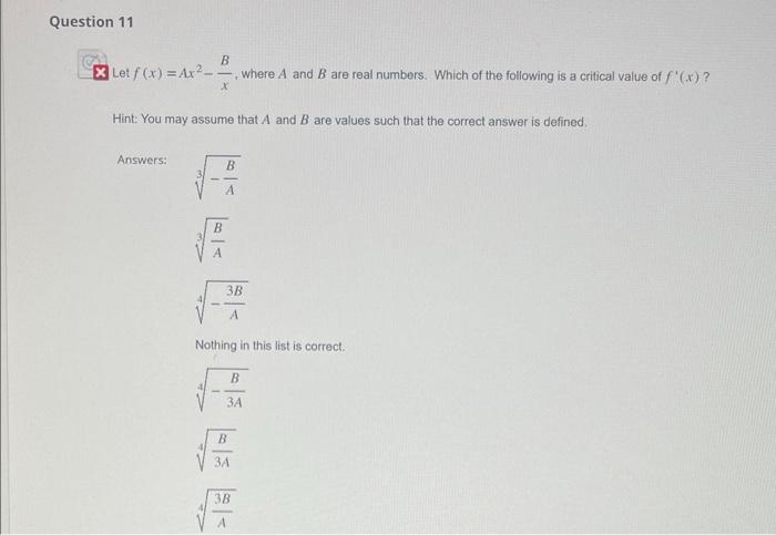 Solved X Let F X Ax2−xb Where A And B Are Real Numbers