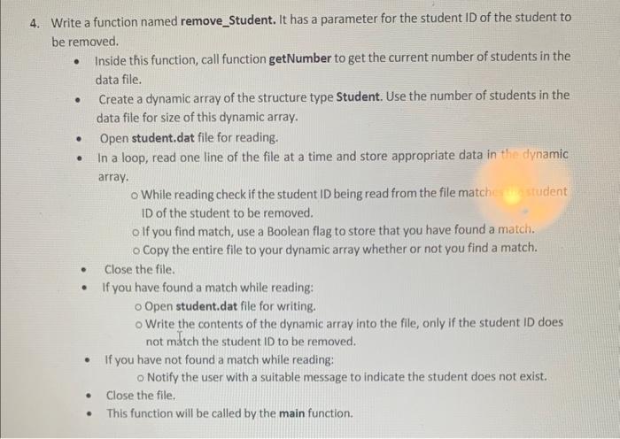 Solved Write a function named remove_Student. It has a | Chegg.com