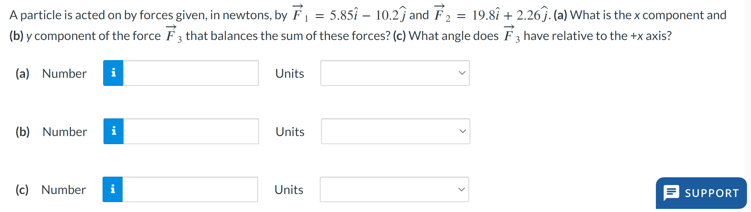 Solved A particle is acted on by forces given, in newtons, | Chegg.com