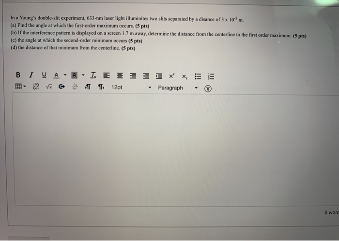 Solved In a Young's double-slit experiment, 633-nm laser | Chegg.com