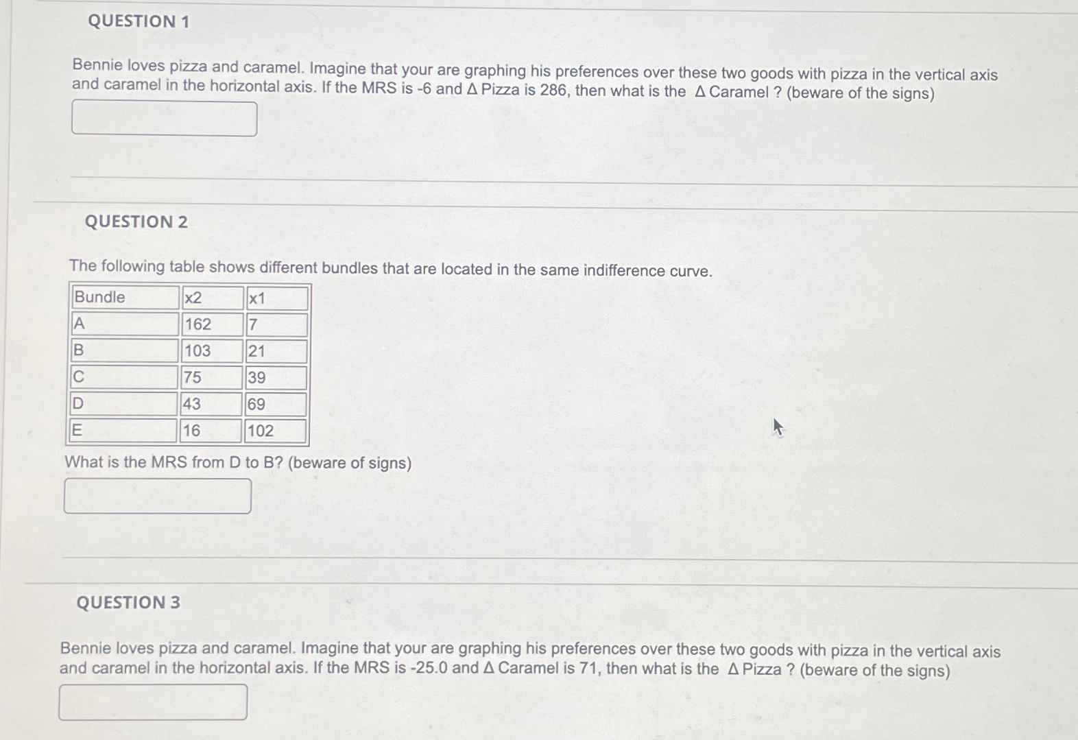 Solved QUESTION 1Bennie loves pizza and caramel. Imagine | Chegg.com