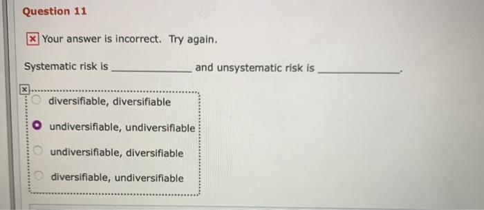 Solved Question 11 X Your answer is incorrect. Try again. | Chegg.com