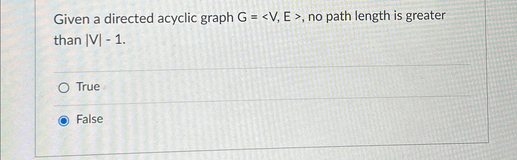 Solved Given a directed acyclic graph G=(:V,E:), ﻿no path | Chegg.com