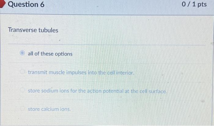 Solved Transverse tubules all of these options transmit | Chegg.com