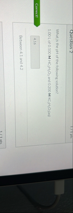 Solved Question 211 ﻿ptsWhat is the pH of the following | Chegg.com