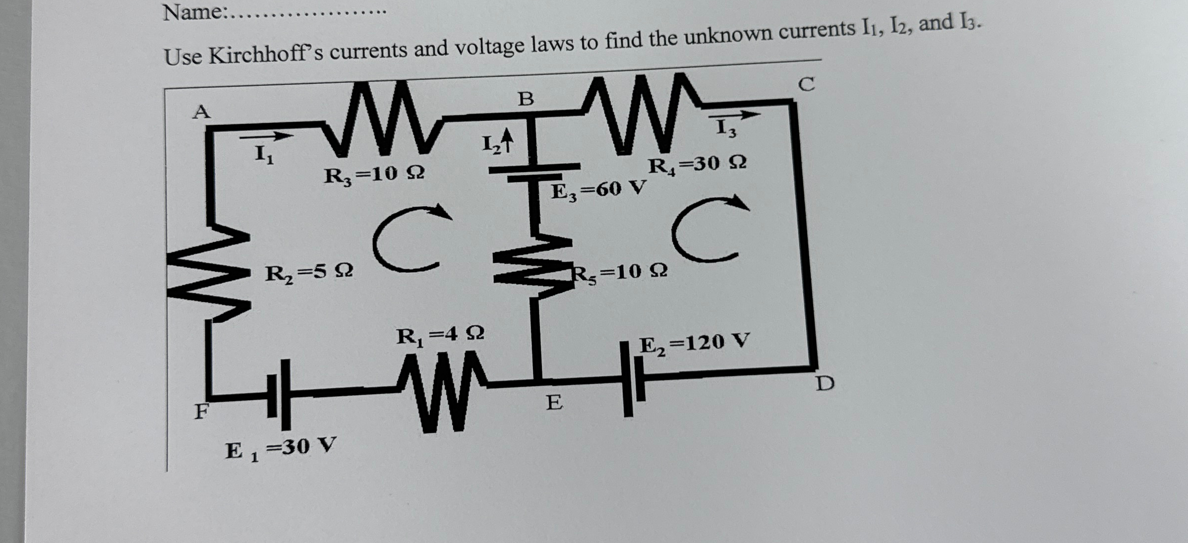 Solved Use Kirchhoff's currents and voltage laws to find the | Chegg.com