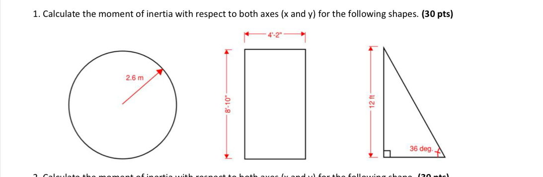 Solved Calculate the moment of inertia with respect to both | Chegg.com