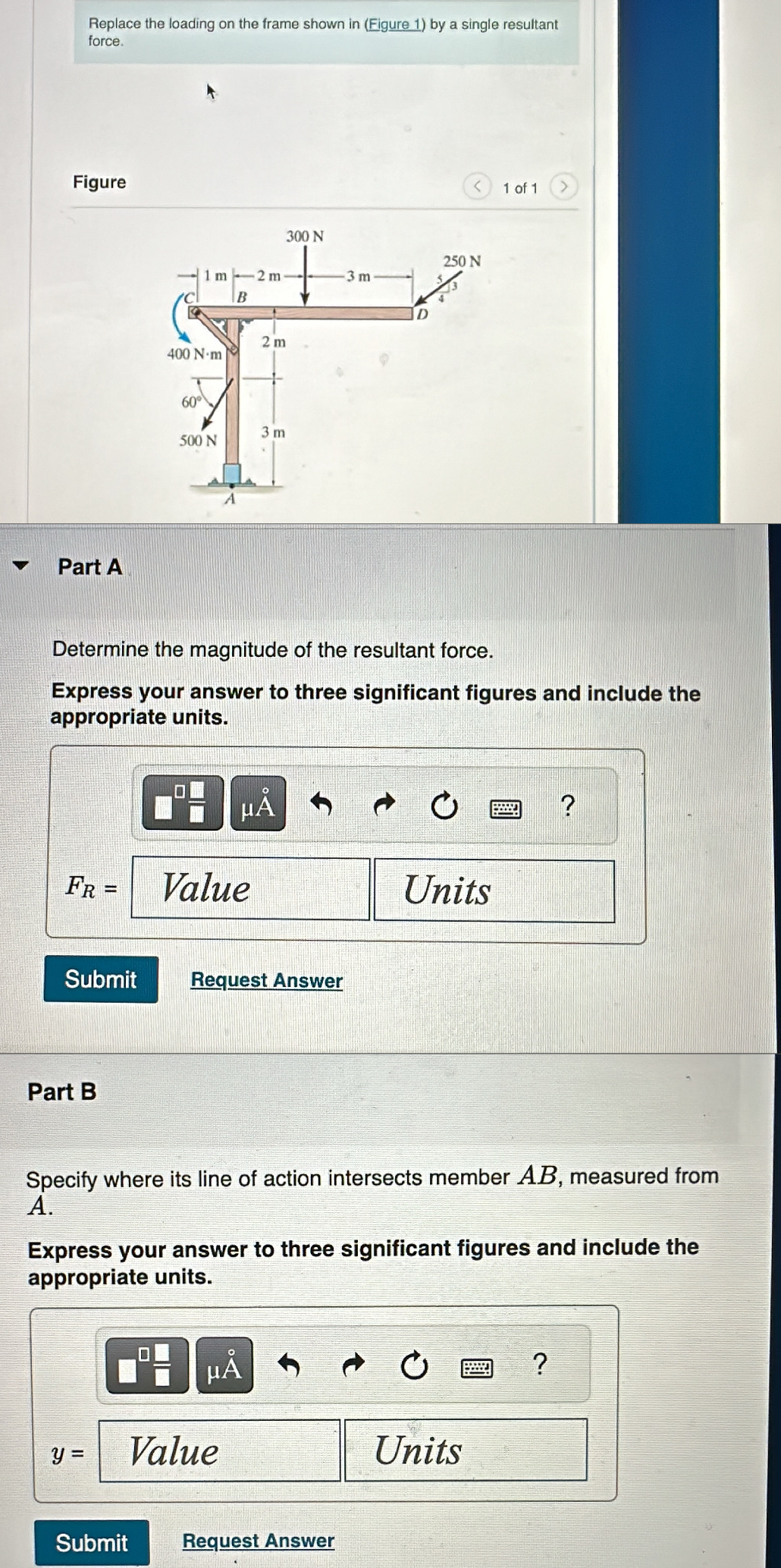 Solved Replace The Loading On The Frame Shown In Figure 1