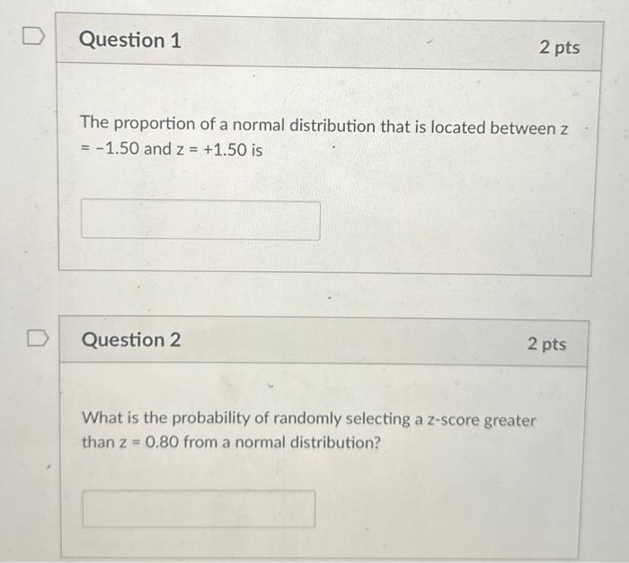 Solved Question 1. The proportion of a normal distribution | Chegg.com