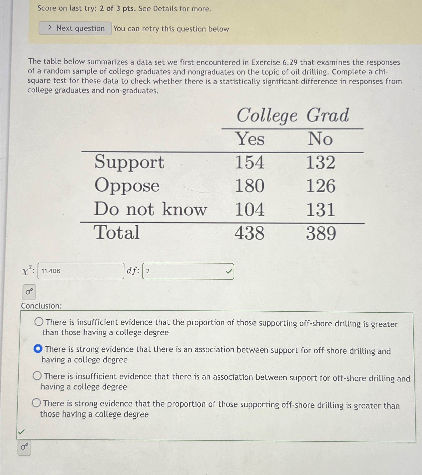 Solved Score on last try: 2 ﻿of 3pts. ﻿See Details for | Chegg.com