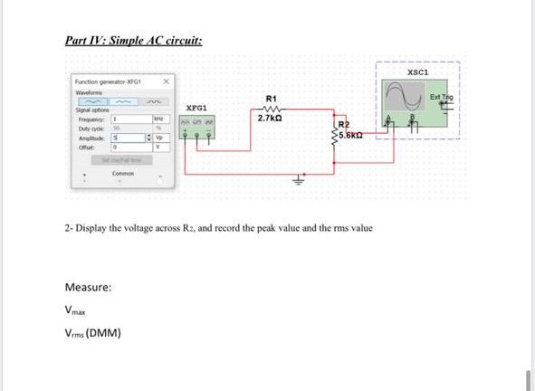 Solved Part I: Function Generator and oscilloscope-DC | Chegg.com