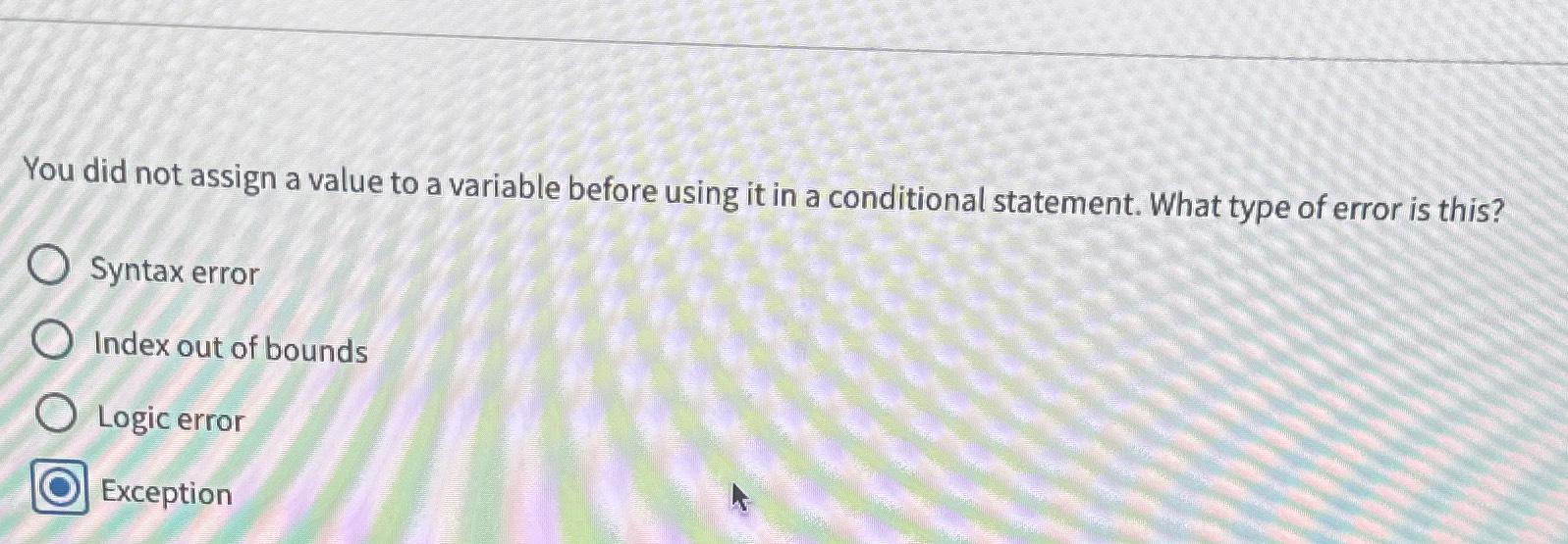 Solved You did not assign a value to a variable before using | Chegg.com
