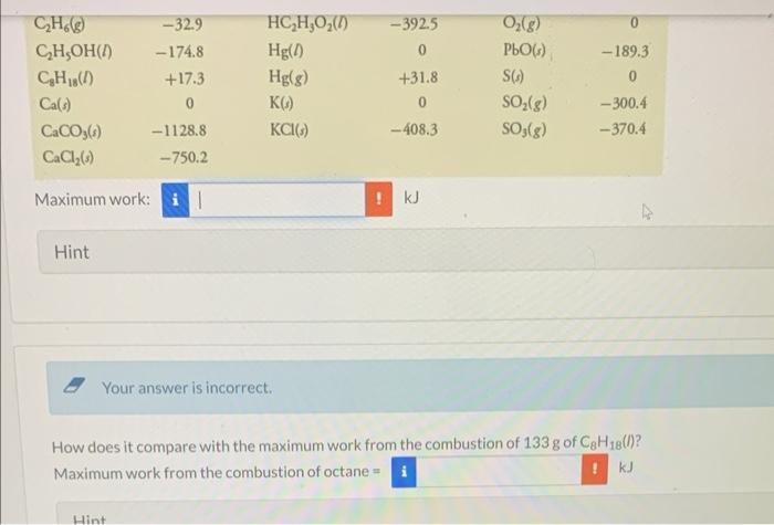 Solved Calculate the maximum work that could be obtained | Chegg.com