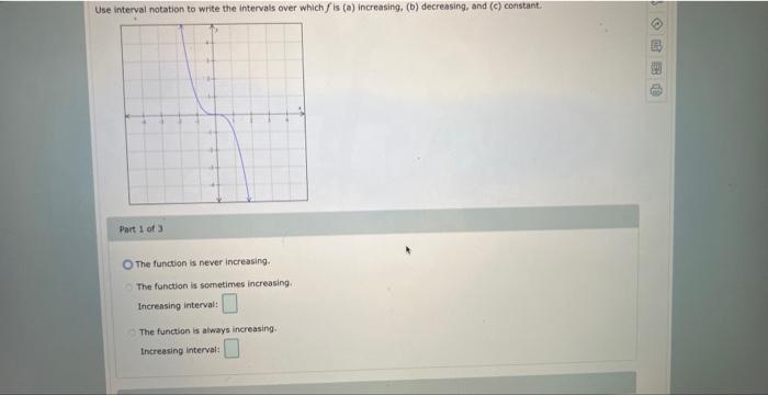 Solved Use interval notation to write the intervals over | Chegg.com