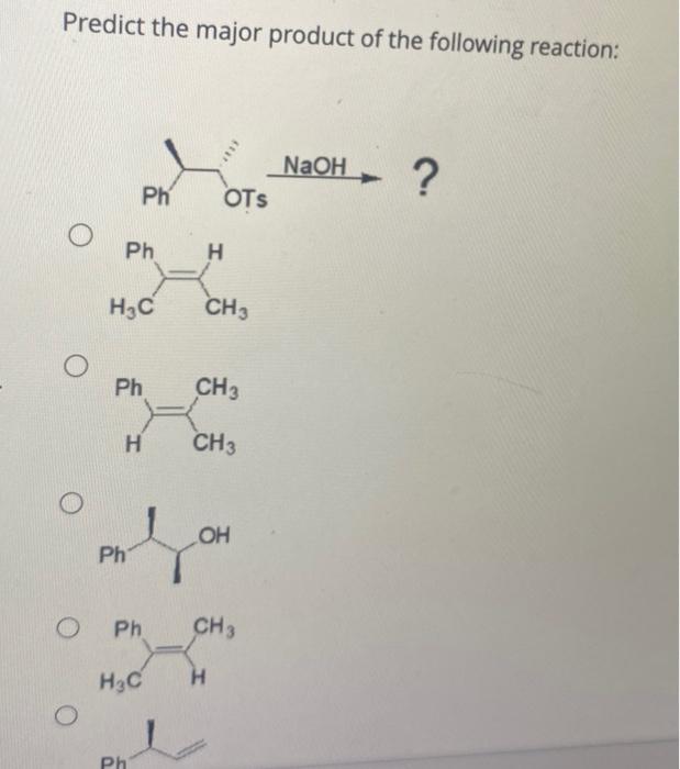 Solved Predict the major product of the following reaction: | Chegg.com