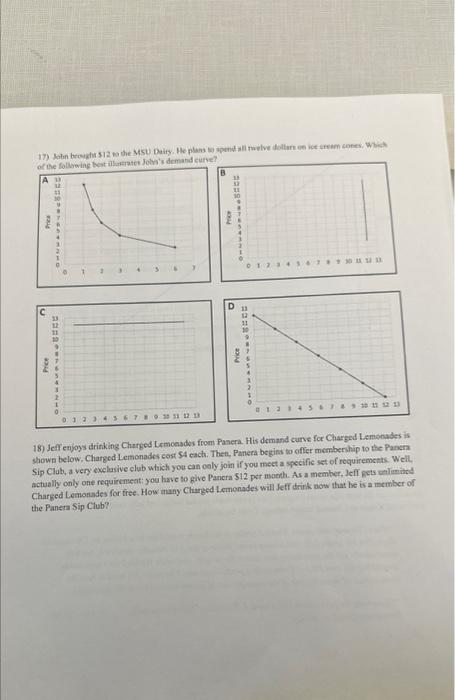 Solved 7) Miguel's demand for ice cream slopes down. This is | Chegg.com