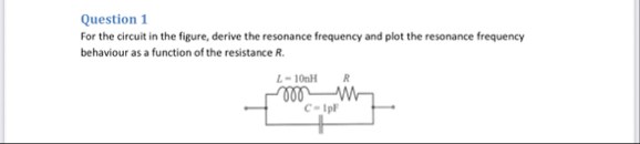 Question 1For the circuit in the figure, derive the | Chegg.com