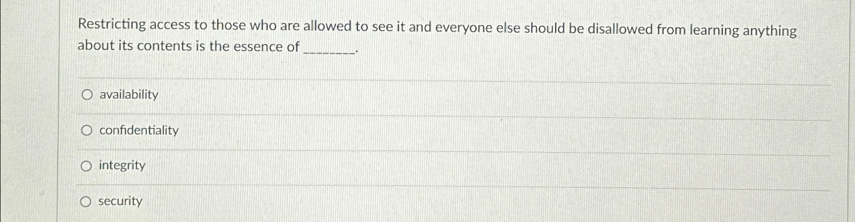 Solved Restricting access to those who are allowed to see it | Chegg.com