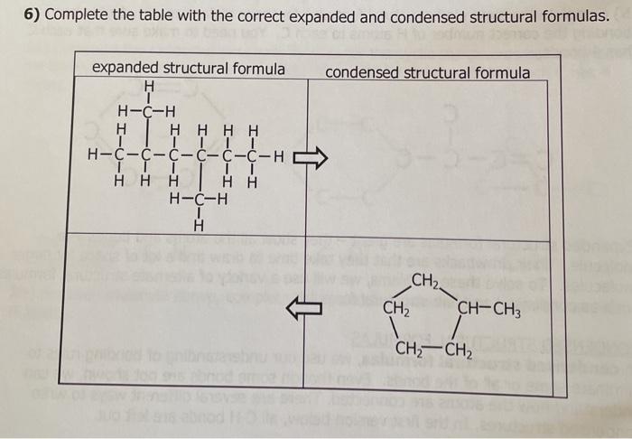 Solved 2a) Complete the expanded structural formulas below | Chegg.com