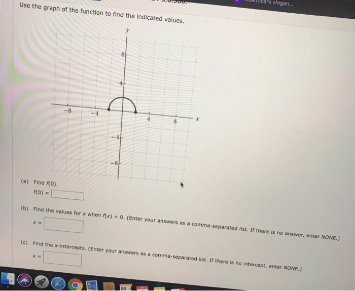 Solved Use the graph of the function to find the indicated | Chegg.com