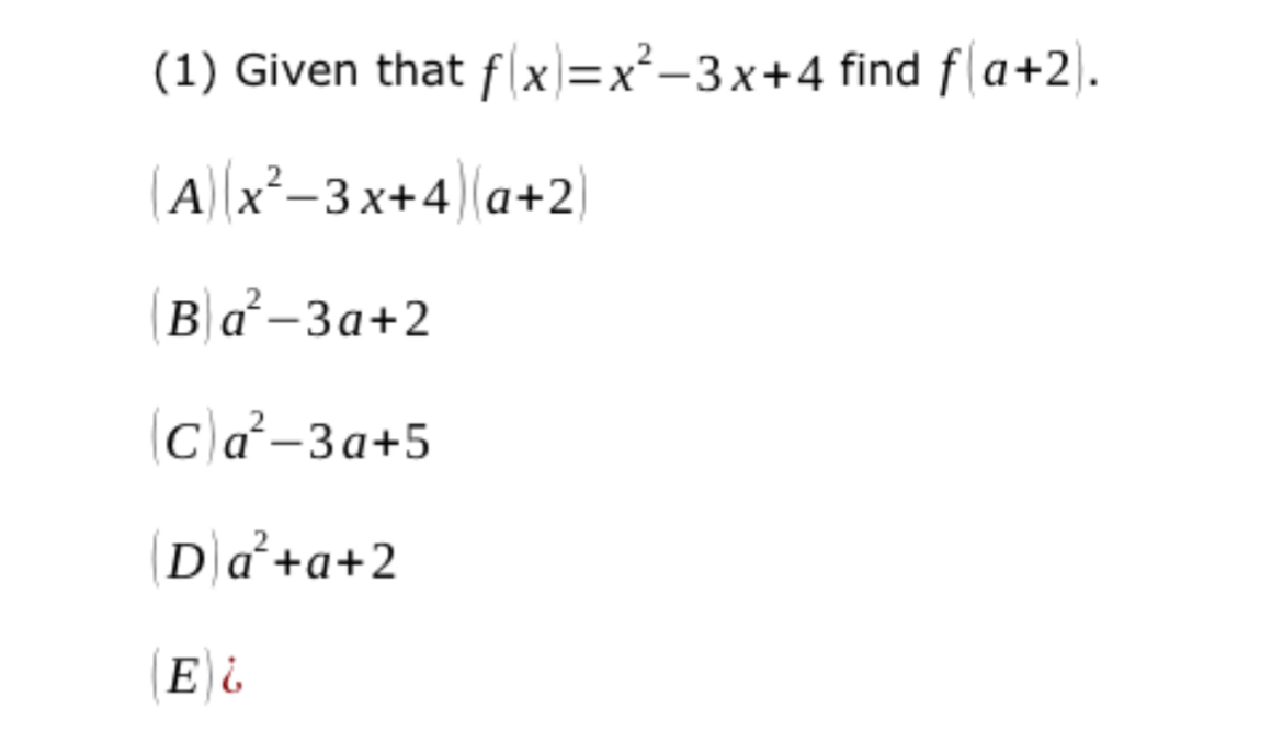 Solved (1) ﻿Given that f(x)=x2-3x+4 ﻿find | Chegg.com