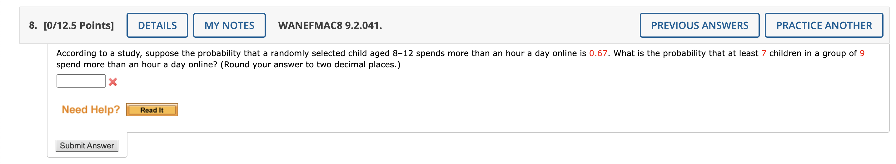 Solved 8. [0/12.5 ﻿Points]According to a study, suppose the | Chegg.com