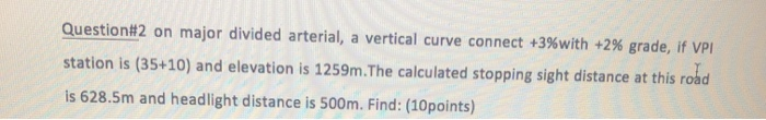 Solved Question#2 on major divided arterial, a vertical | Chegg.com
