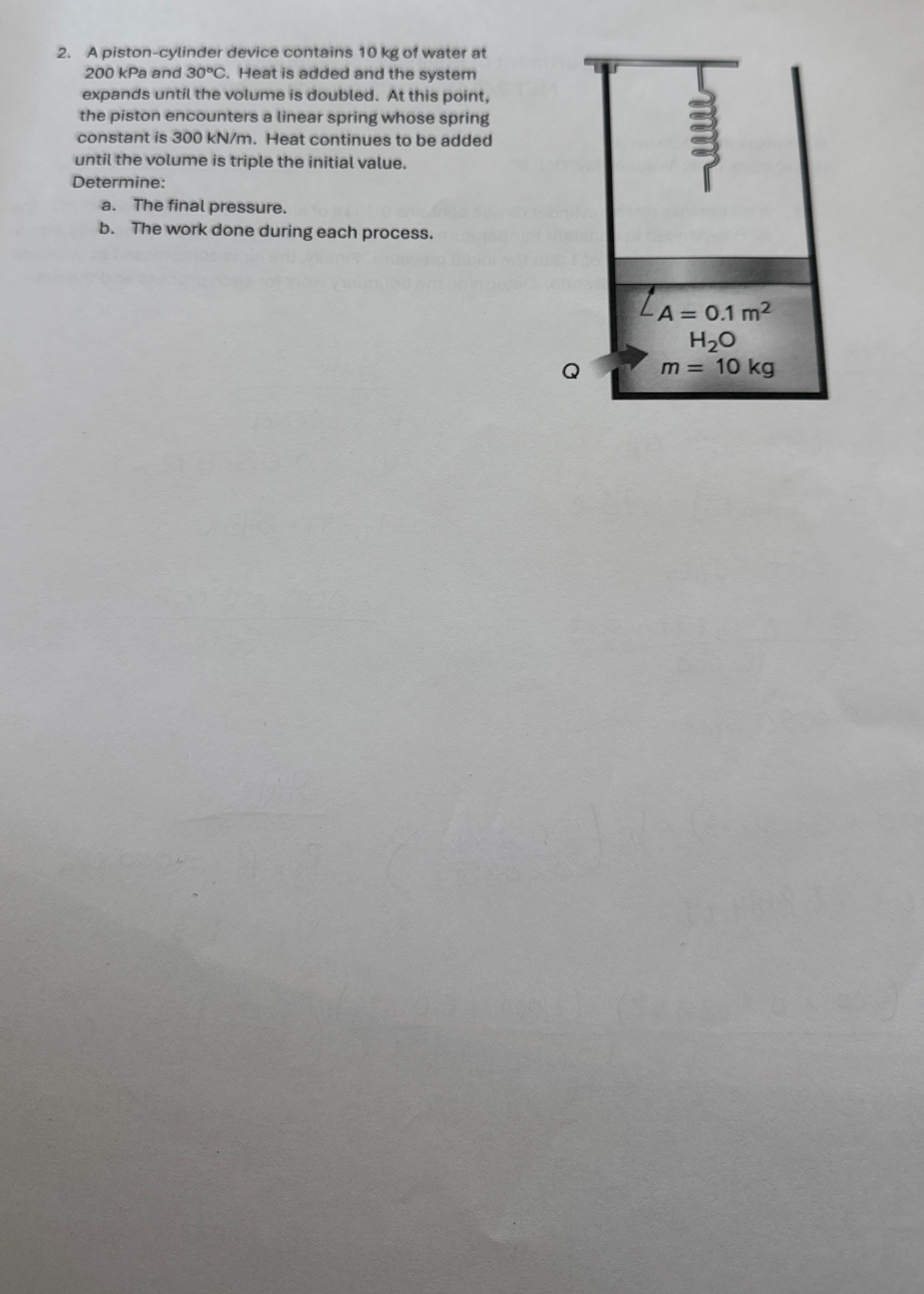 Solved A piston-cylinder device contains 10 ﻿kg of water at | Chegg.com