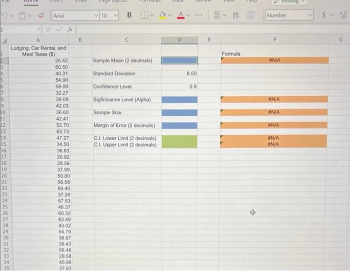 File Home Insert Draw Page Layout Formulas Data | Chegg.com