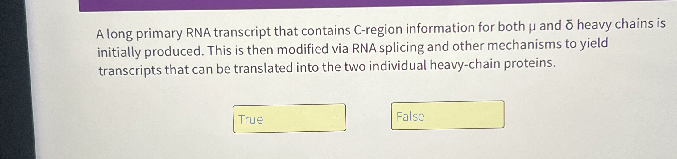 Solved A long primary RNA transcript that contains C-region | Chegg.com