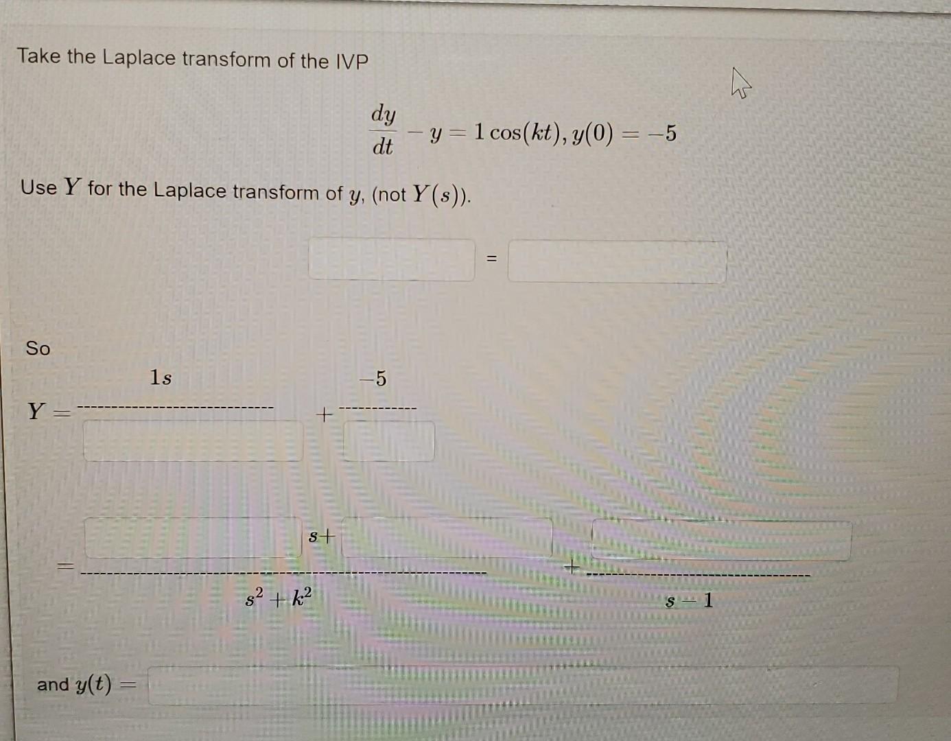 Solved Take the Laplace transform of the IVP | Chegg.com