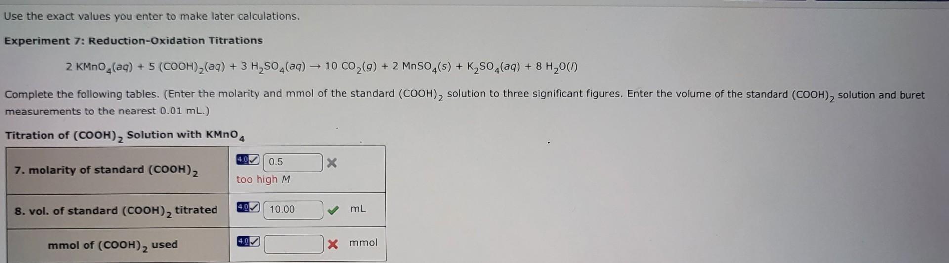 Use the exact values you enter to make later | Chegg.com