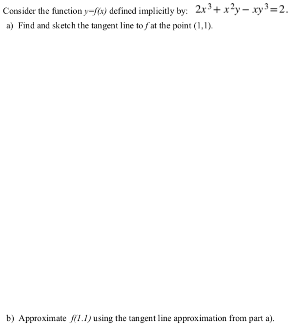Solved Consider the function y=f(x) ﻿defined implicitly by: | Chegg.com